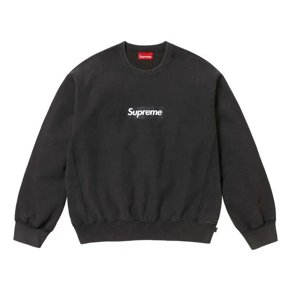 Supreme Washed Box Logo Crewneck - Black