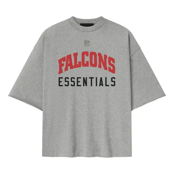 Fear Of God X Nfl Fw25 Falcons 90s 3/4 Sleeve Football T-shirt - Concrete Heather