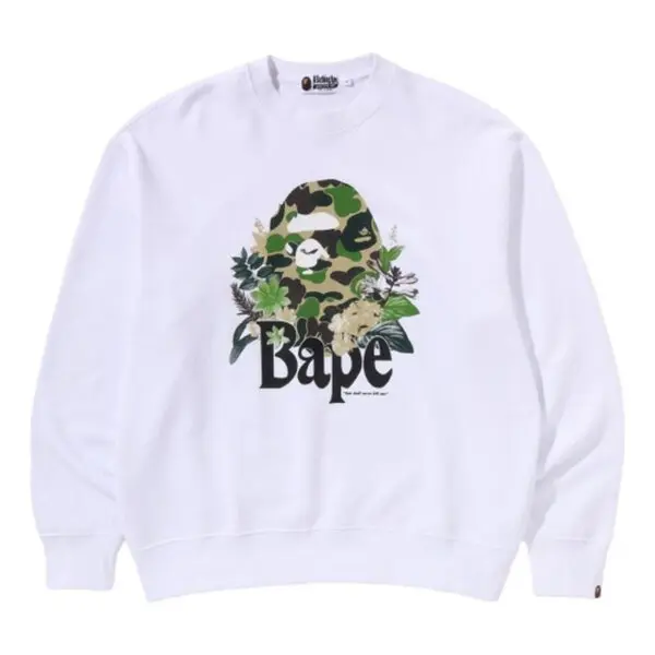A BATHING APE Floral Ape Head Crewneck