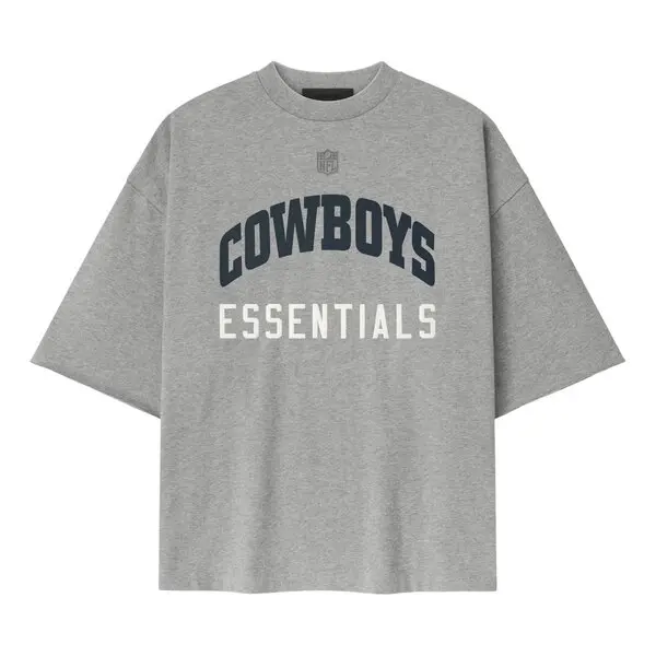 Fear Of God X Nfl Fw25 Cowboys 90s 3/4 Sleeve Football T-shirt - Concrete Heather