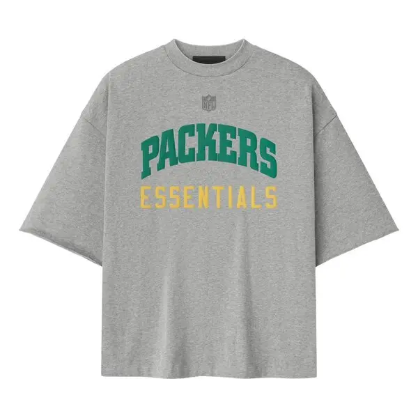 Fear Of God X Nfl Fw25 Packers 90s 3/4 Sleeve Football T-shirt - Concrete Heather