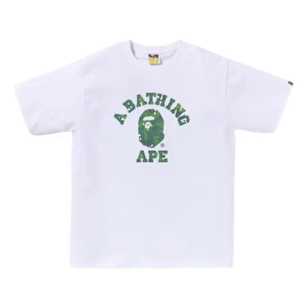 A BATHING APE Bitmap College Tee - White
