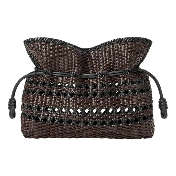 Loewe Medium Flamenco Clutch 'black Brown - Black/brown