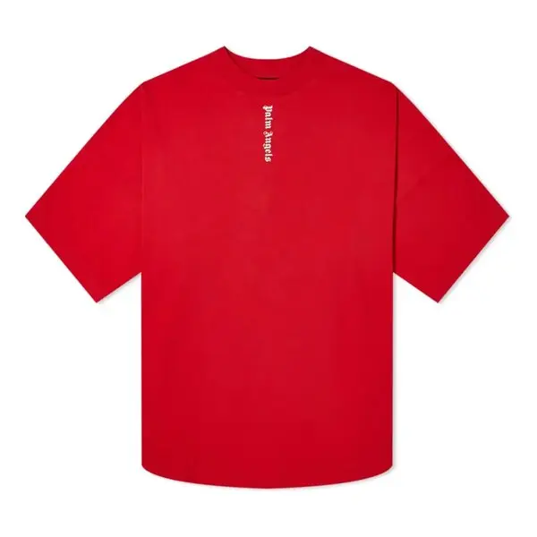 Palm Angels Ss21 Vertical Logo Oversized T-shirt - Red/white