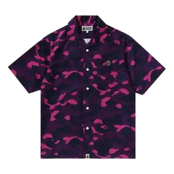 A BATHING APE Color Camo Ape Head One Point Shirt
