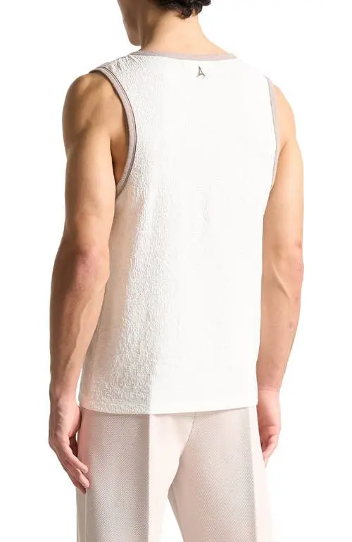 Manière De Voir Seersucker Vest With Contrast Trim