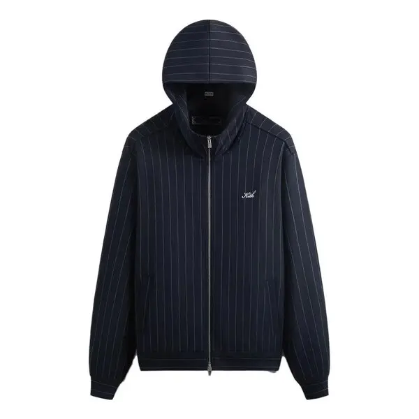 Kith Double Weave Zip Up Hoodie - Navy