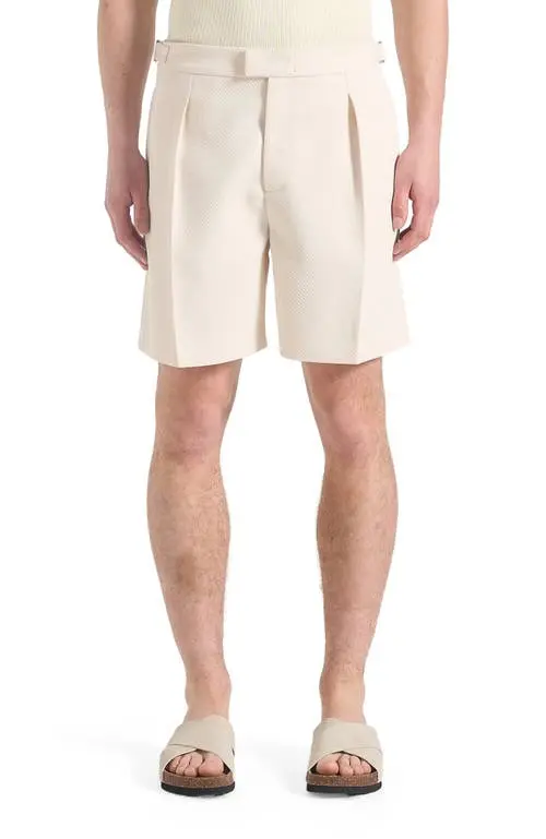 Manière De Voir Maniere De Voir Marin Twill Pleated Shorts
