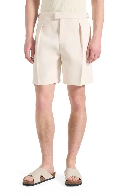 Manière De Voir Maniere De Voir Marin Twill Pleated Shorts