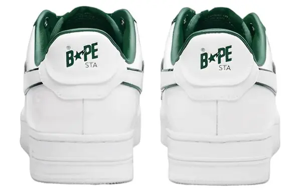 A BATHING APE Sta Leather Low Green