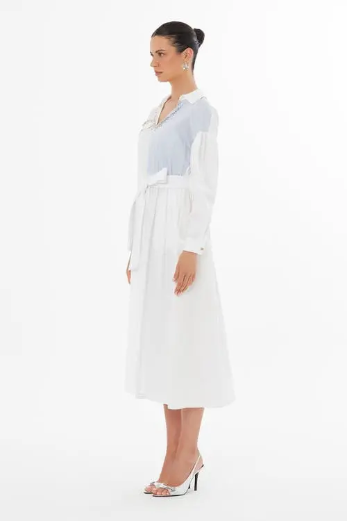 GIZIA Embellished Belted Midi Dress