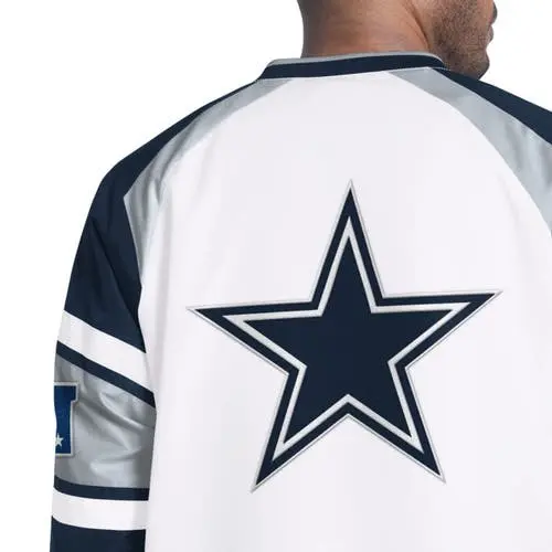 STARTER Dallas Cowboys Infield Play Raglan Pullover Jacket