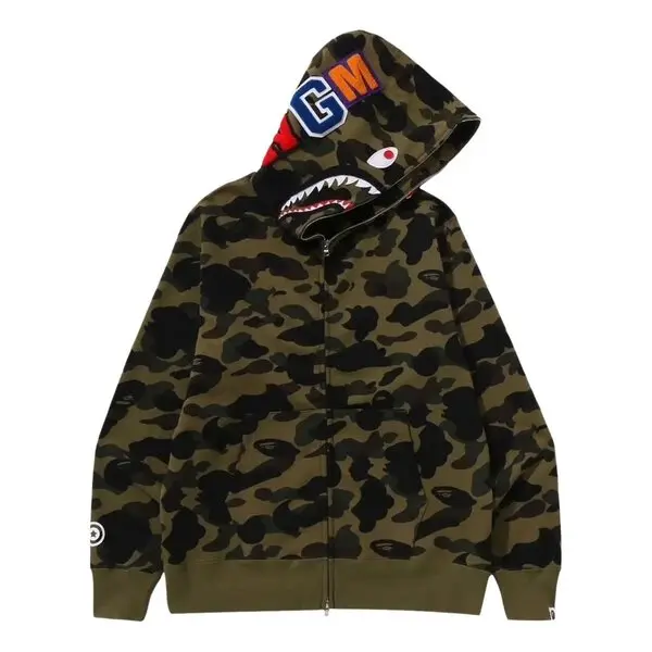 A BATHING APE Camo Shark Full Zip Hoodie
