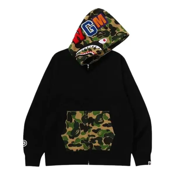 A BATHING APE Camo Shark Full Zip Hoodie