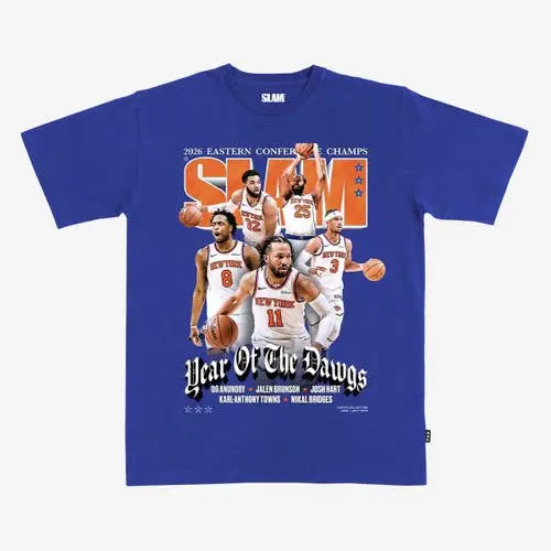SLAM New York Knicks 2026 Eastern Conference Champions Team Cover T-shirt - Blue