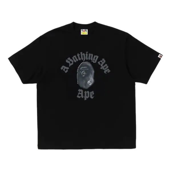 A BATHING APE Gothic College Relaxed Fit Tee - Black