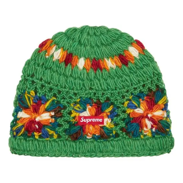 Supreme Crochet Beanie - Green