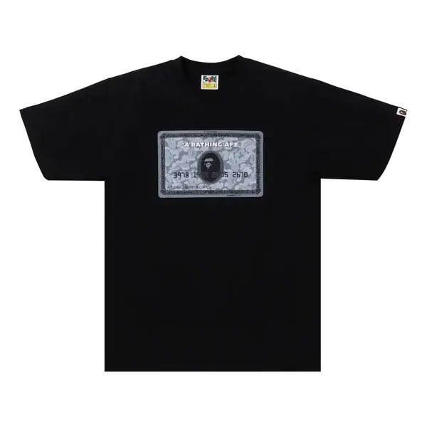 A BATHING APE Card T-shirt 'black Silver - Black/silver