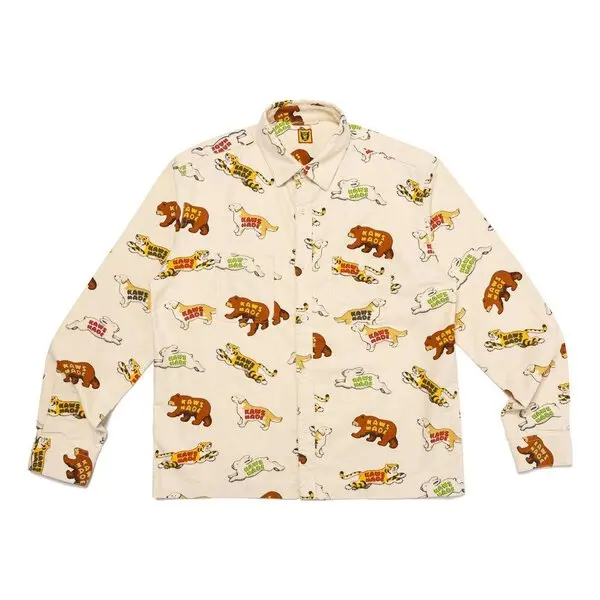HUMAN MADE X Kaws Animal Patterned Shirt 'white
