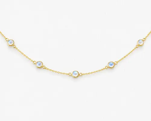ZUVAN June Birthstone Bracelet Moonstone - Gold