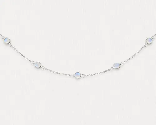 ZUVAN Moonstone Birthstone Bracelet In Sterling - Silver