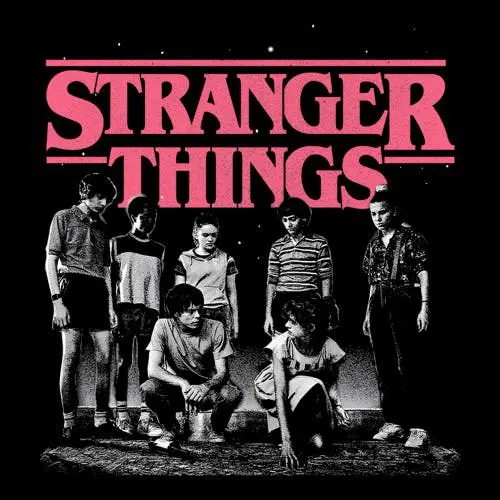 STRANGER THINGS Title Logo Faded Pull Over Hoodie