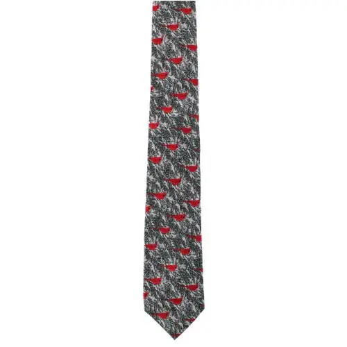 Trafalgar Snowy Virginia Nightingale Silk Novelty Necktie - Multiple