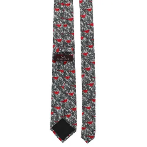 Trafalgar Snowy Virginia Nightingale Silk Novelty Necktie - Multiple