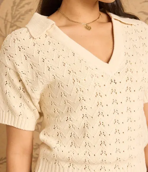 KNOWN SUPPLY Amelia Sweater - Pearl