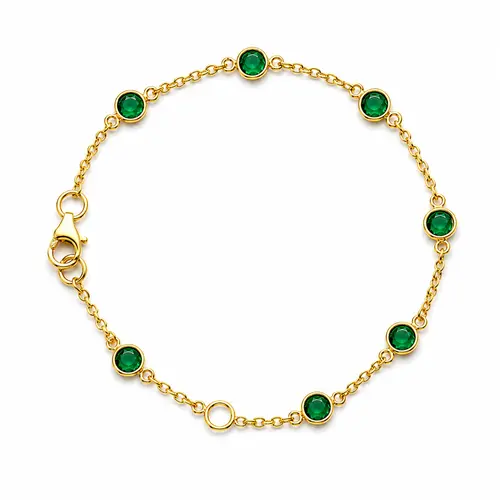 ZUVAN May Birthstone Bracelet Emerald