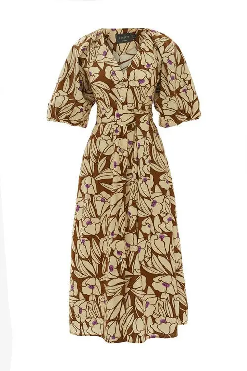 EXQUISE Bobo Midi Dress