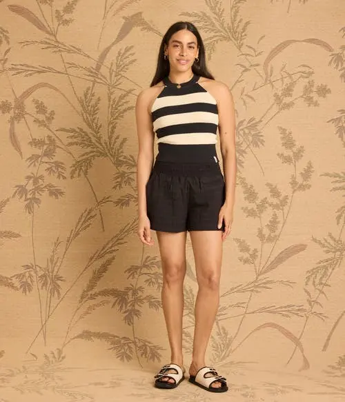 KNOWN SUPPLY Cindy Striped Sweater Tank - Black/pearl