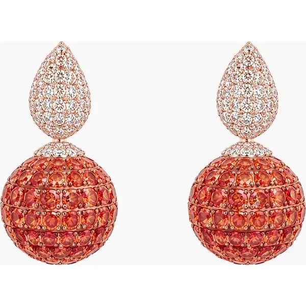 KELLERY Ombré Pavé Sphere Earrings - Sunset