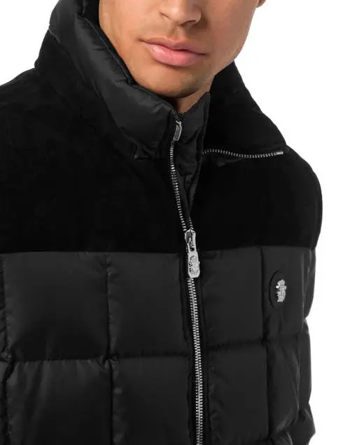 BILLIONAIRE Puffer Down Jacket With Leather Inserts
