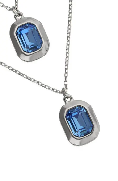 UNODE50 Double-layer -tone Necklace With Blue Crystals