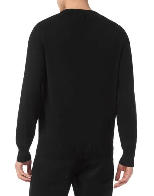 BILLIONAIRE Pullover Round Neck Long Sleeve With Embroidered Crest - Black