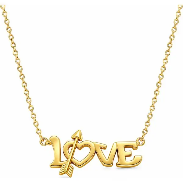 DONATELLO GIAN Tone Arrow Love Necklace - Gold