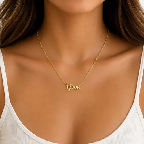 DONATELLO GIAN 14k Plated Brass Love And Arrow Pendant Necklace