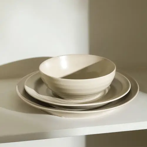 STONE + LAIN Orbit Stoneware 12-piece Dinnerware Set With Cereal Bowls