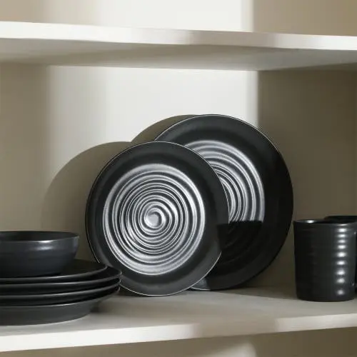 STONE + LAIN Orbit Stoneware 12-piece Dinnerware Set With Cereal Bowls