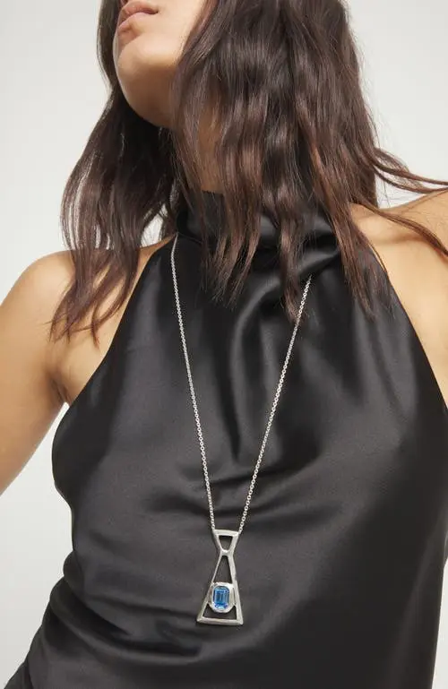 UNODE50 Geometric Necklace With Blue Crystal
