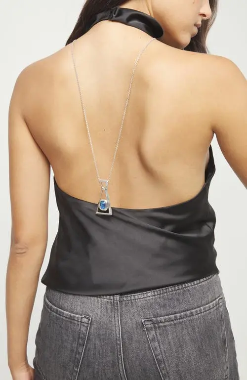 UNODE50 Geometric Necklace With Blue Crystal