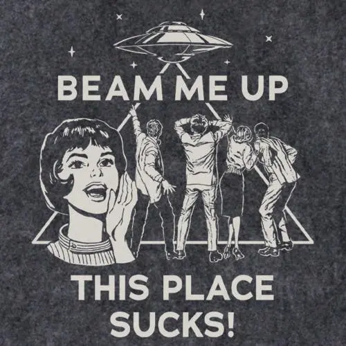 STRANGER THINGS Vintage This Place Sucks Ufo Pull Over Hoodie