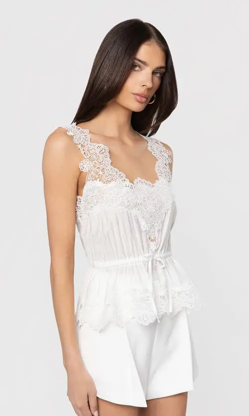 Generation Love Lennox Lace Combo Voile Top