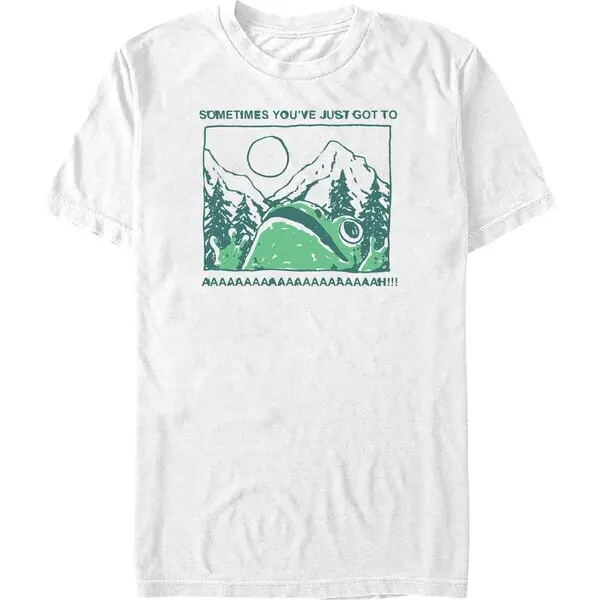 LOST GODS Frog Nature Scream Drawing Graphic T-shirt