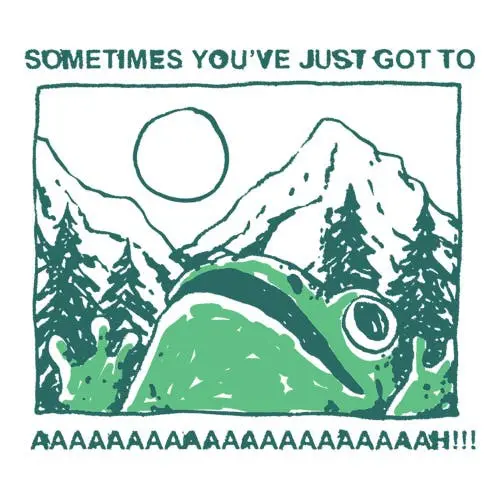 LOST GODS Frog Nature Scream Drawing Graphic T-shirt