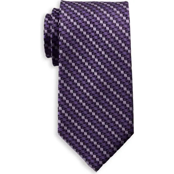 SYNRGY BY DXL Big & Tall Optical Geometric Tie - Purple