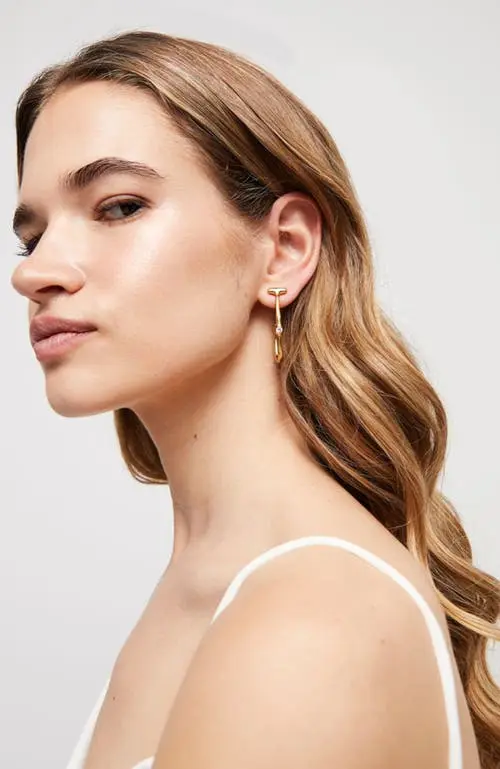 UNODE50 18k -plated Hoop Earrings With White Topaz
