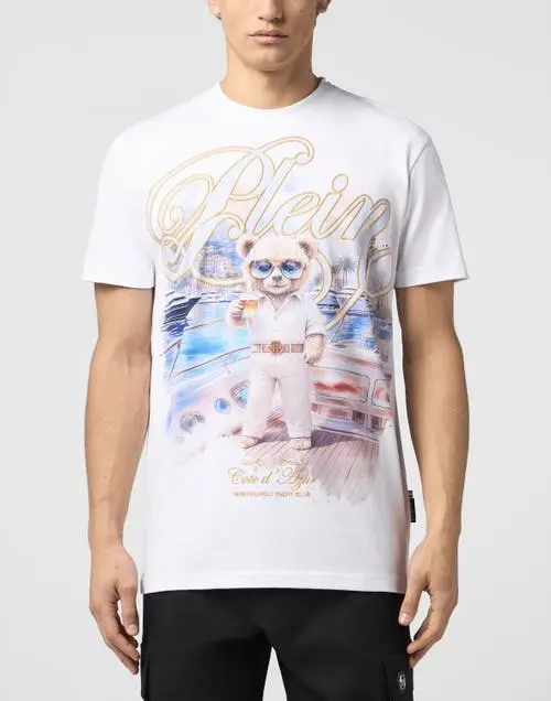 Philipp Plein Round Neck T-shirt Teddy Bear - White