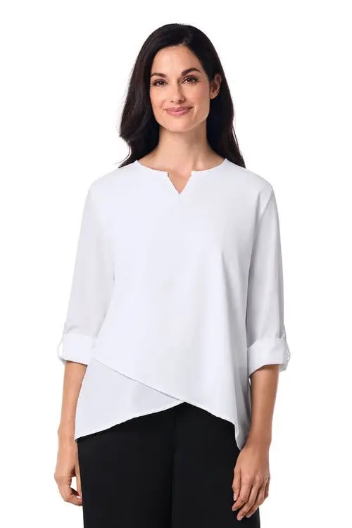 Coolibar Santa Barbara Tunic Top With Roll-up Sleeves - White